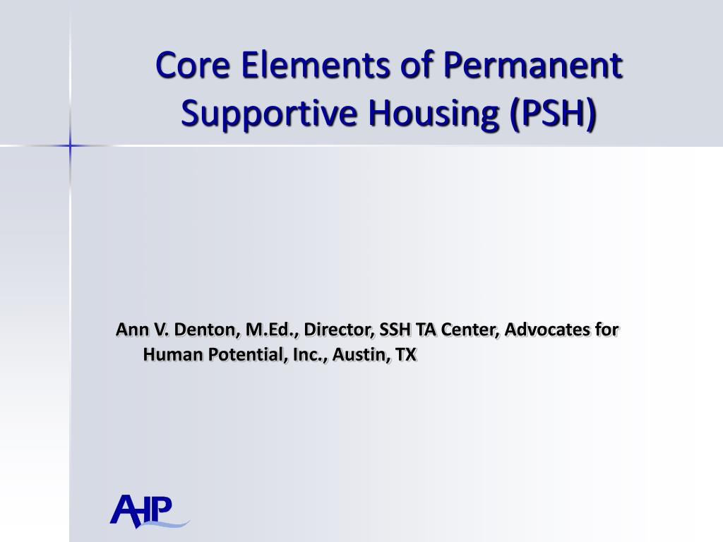 PPT - Understanding Key Elements of Permanent Supportive Housing: A ...