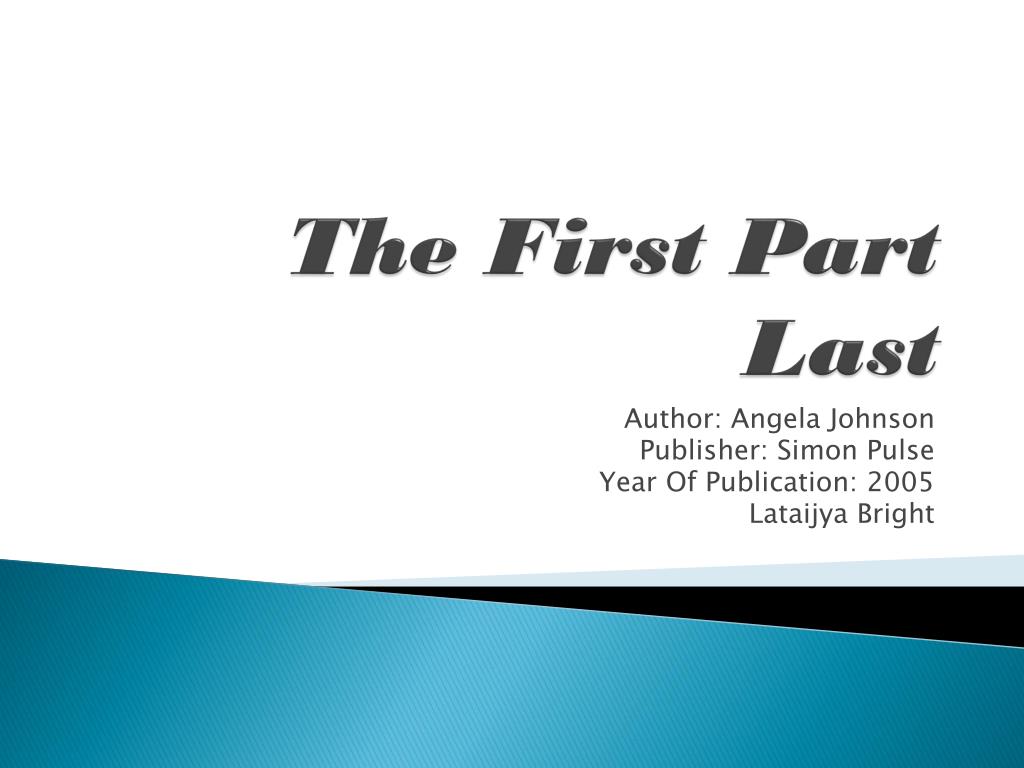 PPT - The First Part Last PowerPoint Presentation, free download - ID ...