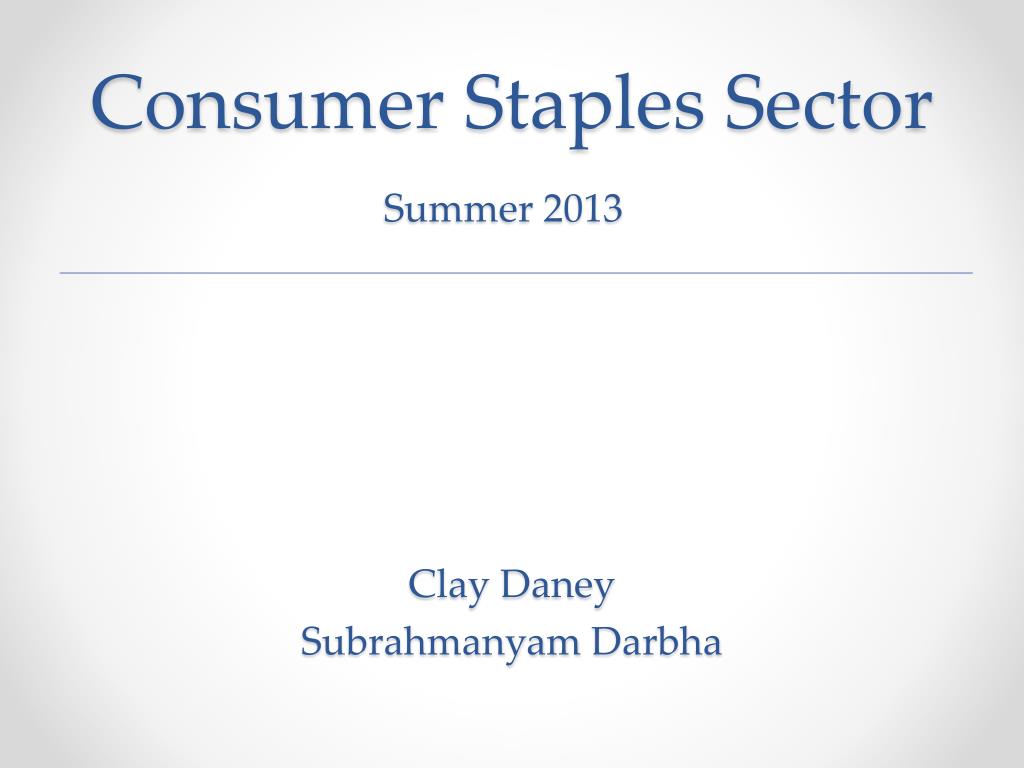 PPT - Consumer Staples Sector PowerPoint Presentation, free download ...
