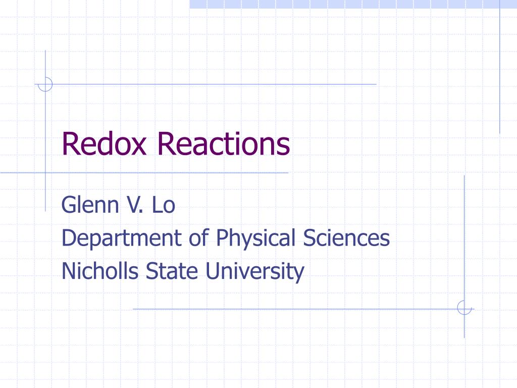 PPT - Redox Reactions PowerPoint Presentation, free download - ID:6672091
