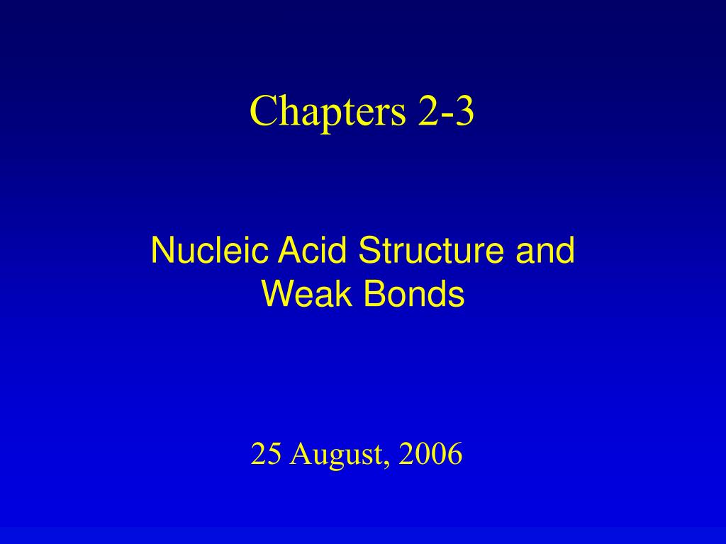 PPT - Nucleic Acid Structure & Weak Bonds in Biology PowerPoint ...