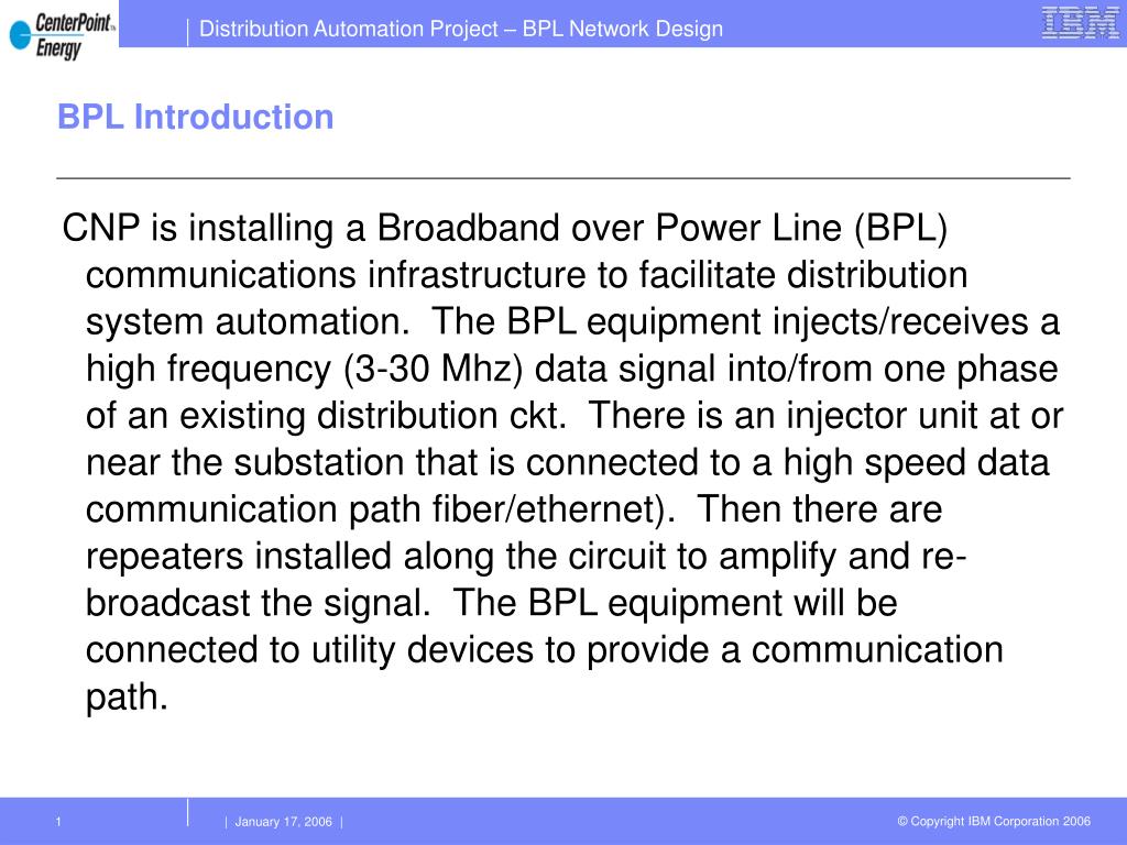 PPT - Implementing Broadband over Power Line (BPL) Communication ...