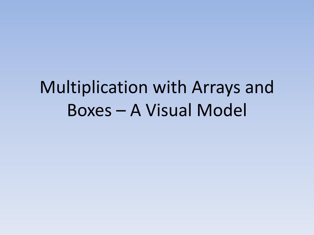 PPT - Multiplication with Arrays and Boxes – A Visual Model PowerPoint ...