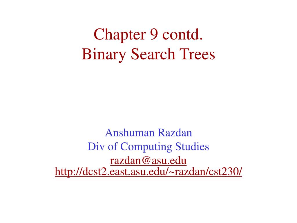 PPT - Understanding Binary Search Trees: Definition, Methods, and Complexity PowerPoint ...