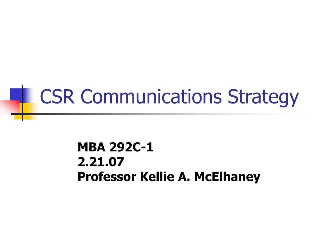 PPT - CSR Communications Strategy PowerPoint Presentation, free ...