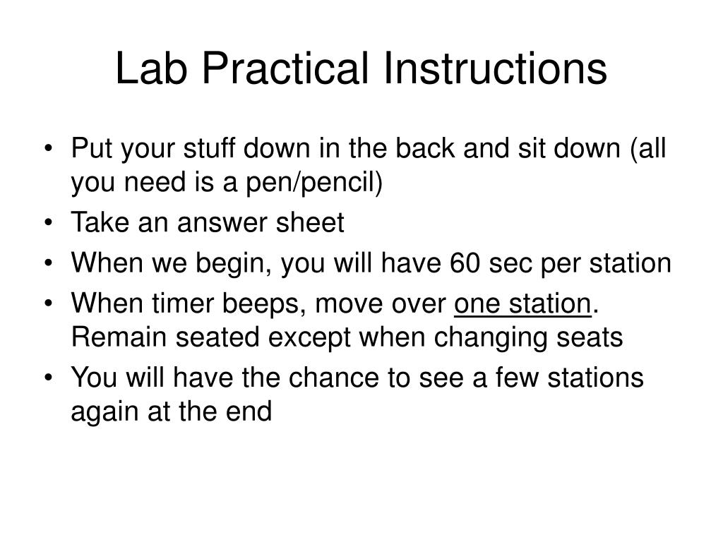 PPT - Lab Practical Instructions PowerPoint Presentation, free download ...
