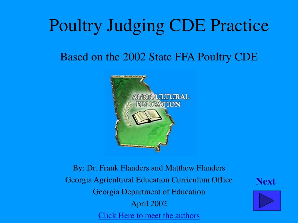 PPT - Poultry Judging CDE Practice Based on the 2002 State FFA Poultry ...