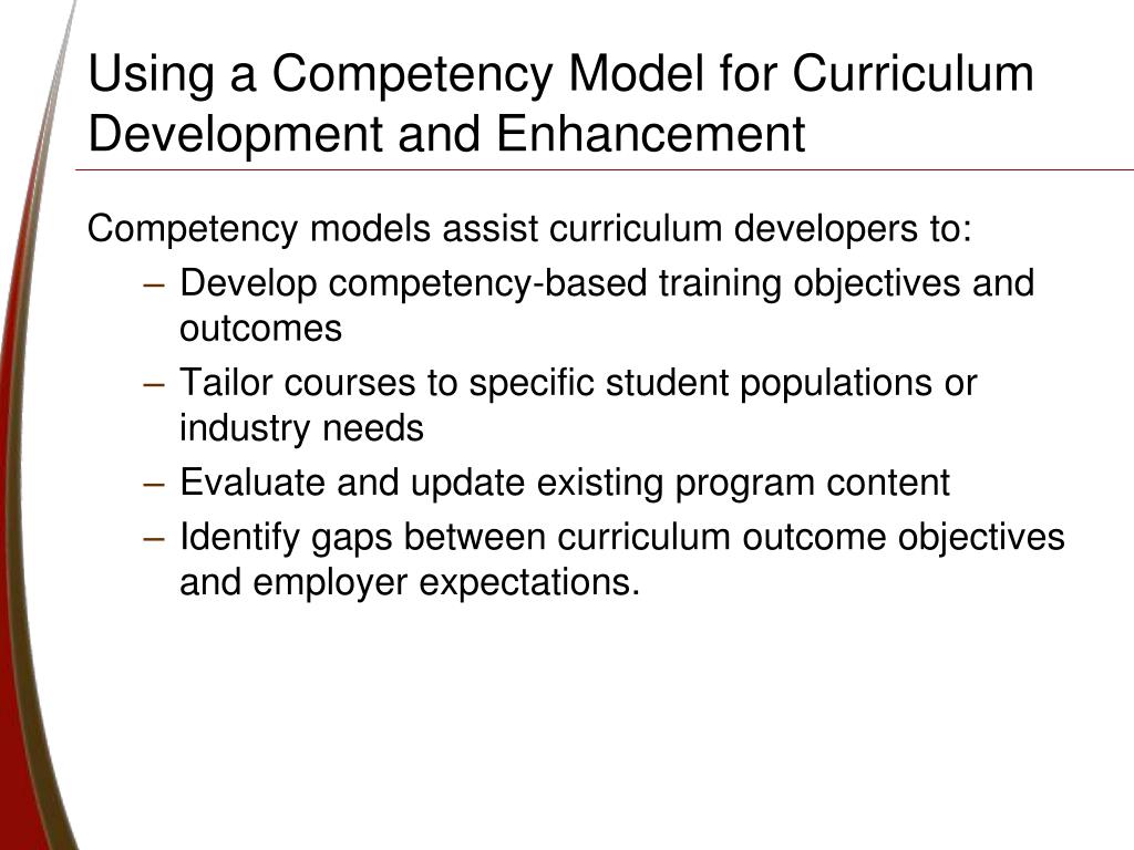 PPT - Using a Competency Model for Curriculum Development and ...