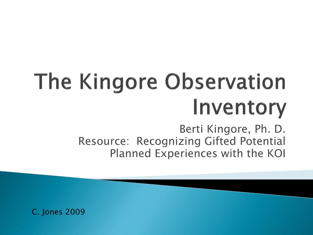 PPT - The Kingore Observation Inventory PowerPoint Presentation, free ...