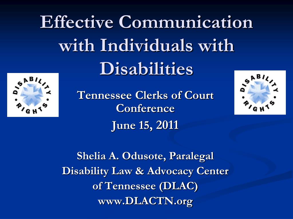 PPT - Effective Communication with Individuals with Disabilities ...