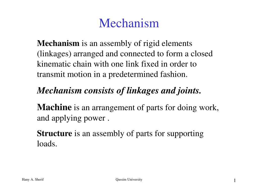 PPT - Mechanism PowerPoint Presentation, free download - ID:6694167