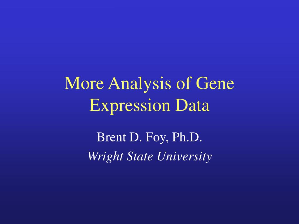 PPT - More Analysis of Gene Expression Data PowerPoint Presentation ...