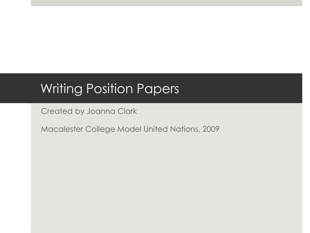 PPT - NMUN Position Papers: Guidelines for Effective Delegation ...