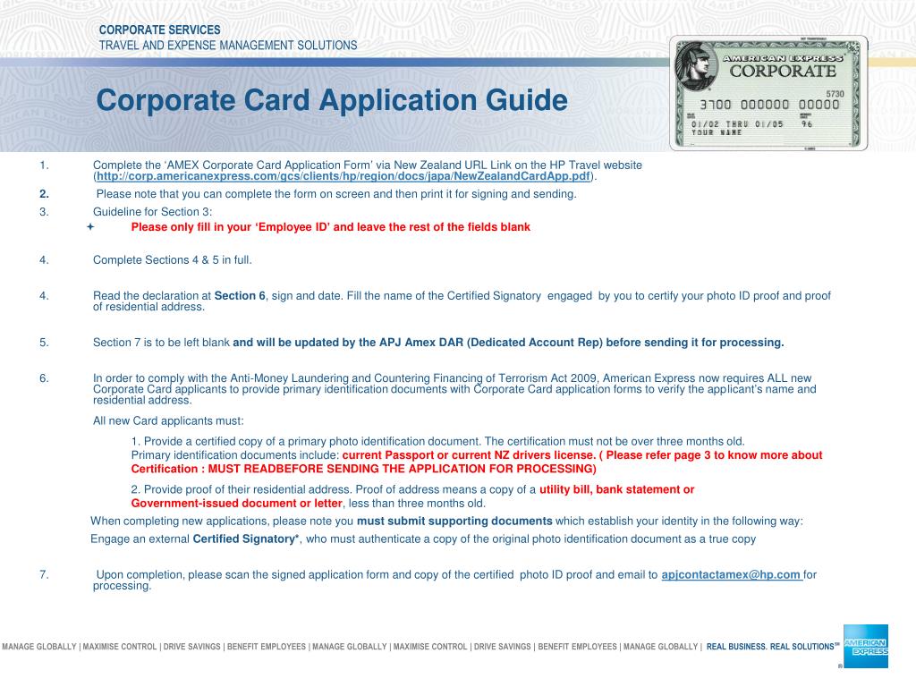 PPT - Corporate Card Application Guide PowerPoint Presentation, free ...