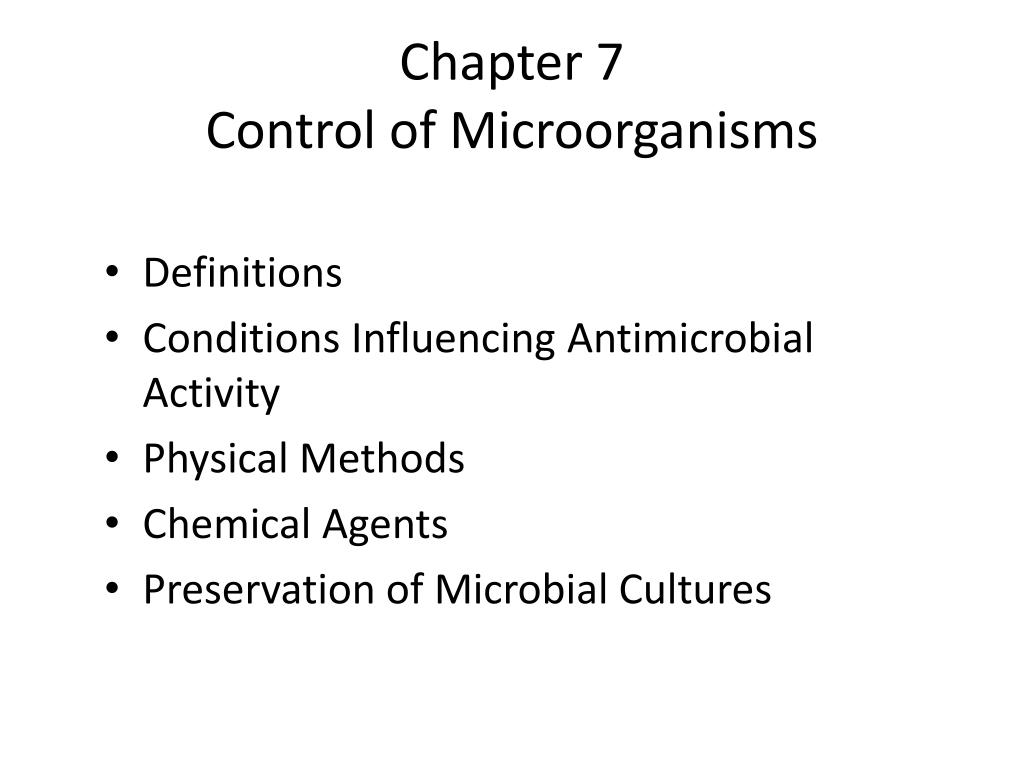 PPT - Chapter 7 Control of Microorganisms PowerPoint Presentation, free ...