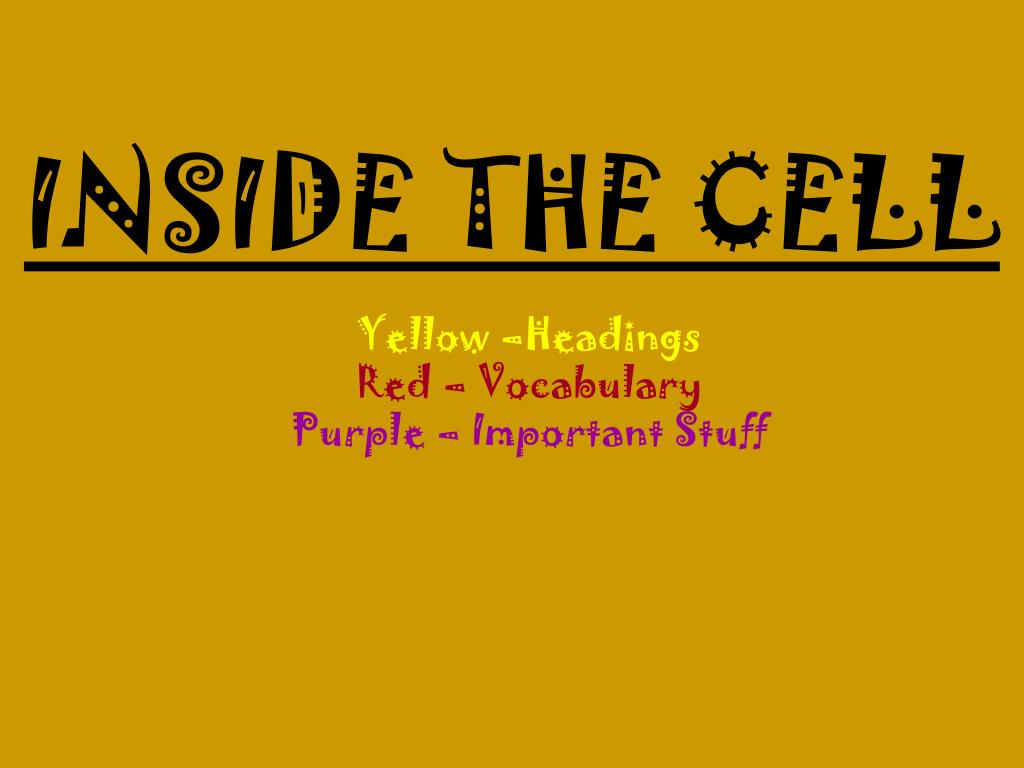 PPT - INSIDE THE CELL PowerPoint Presentation, free download - ID:6713073