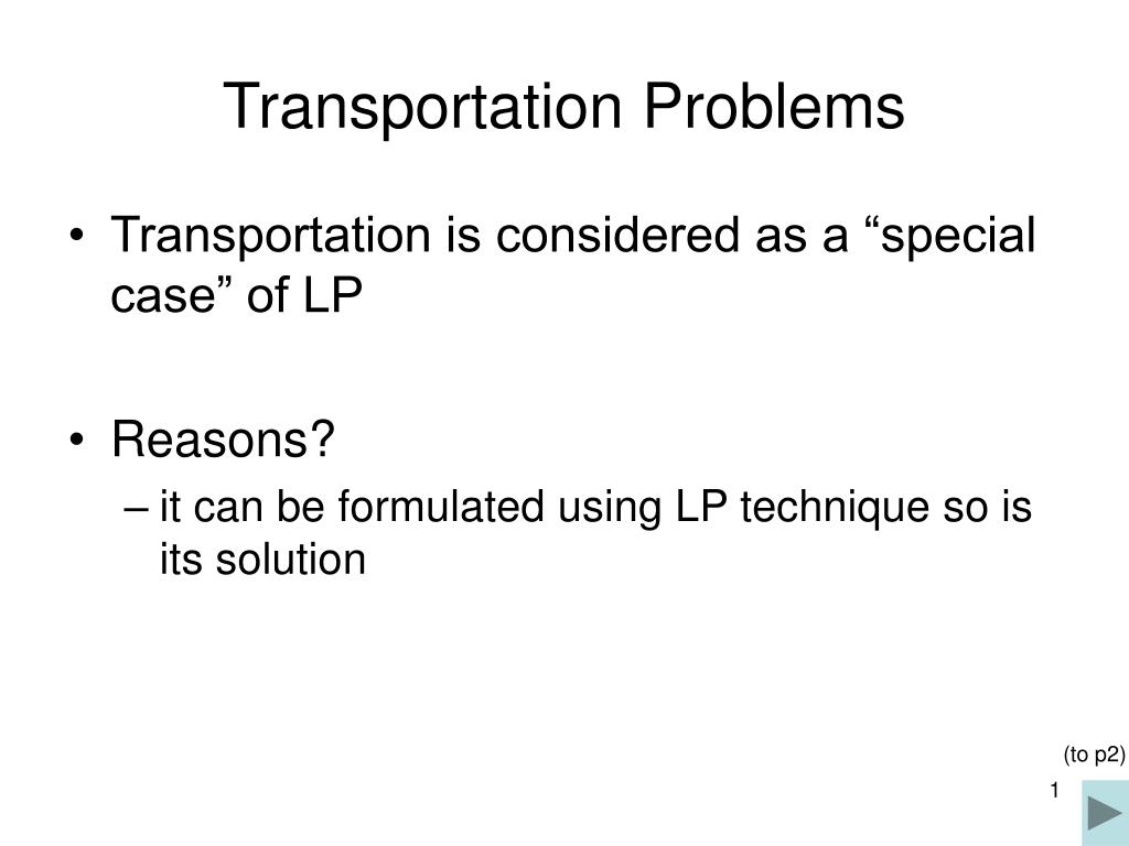 PPT - Transportation Problems PowerPoint Presentation, free download ...
