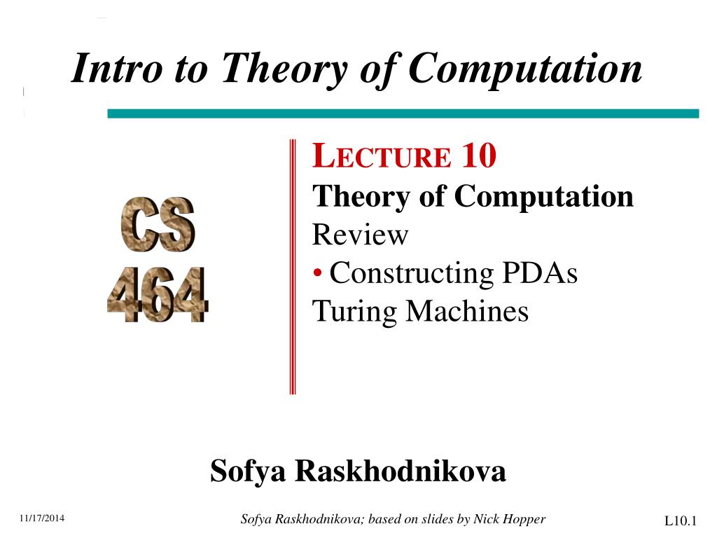 PPT - Intro to Theory of Computation PowerPoint Presentation, free ...