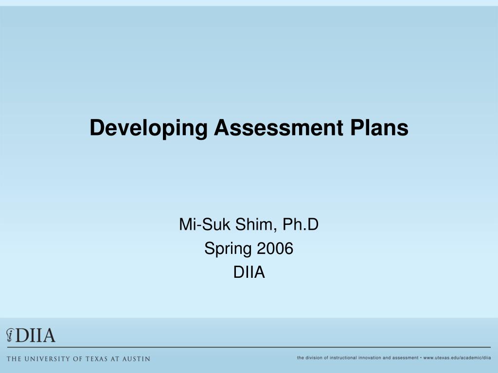 PPT - Developing Assessment Plans PowerPoint Presentation, free ...