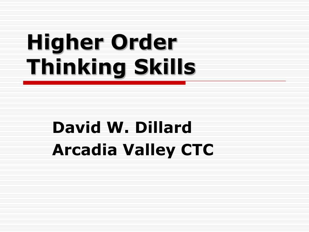 PPT - Higher Order Thinking Skills PowerPoint Presentation, free ...