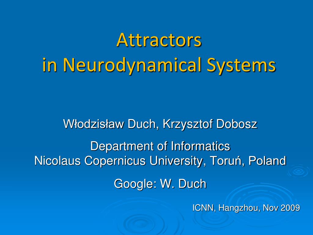 PPT - Attractors in Neurodynamical Systems PowerPoint Presentation ...