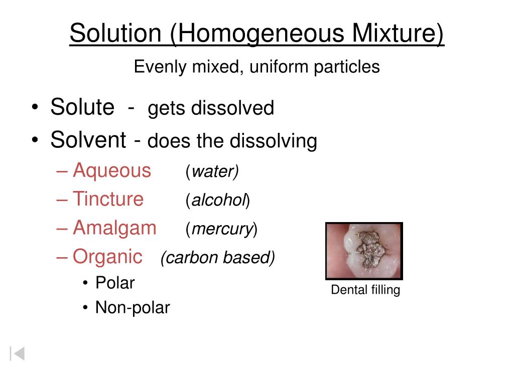 PPT - Solution (Homogeneous Mixture) Evenly mixed, uniform particles ...
