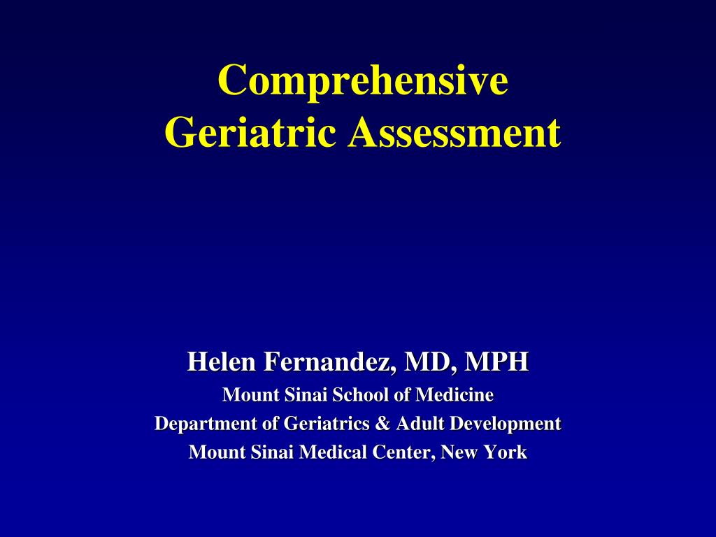 PPT - Comprehensive Geriatric Assessment PowerPoint Presentation, free ...