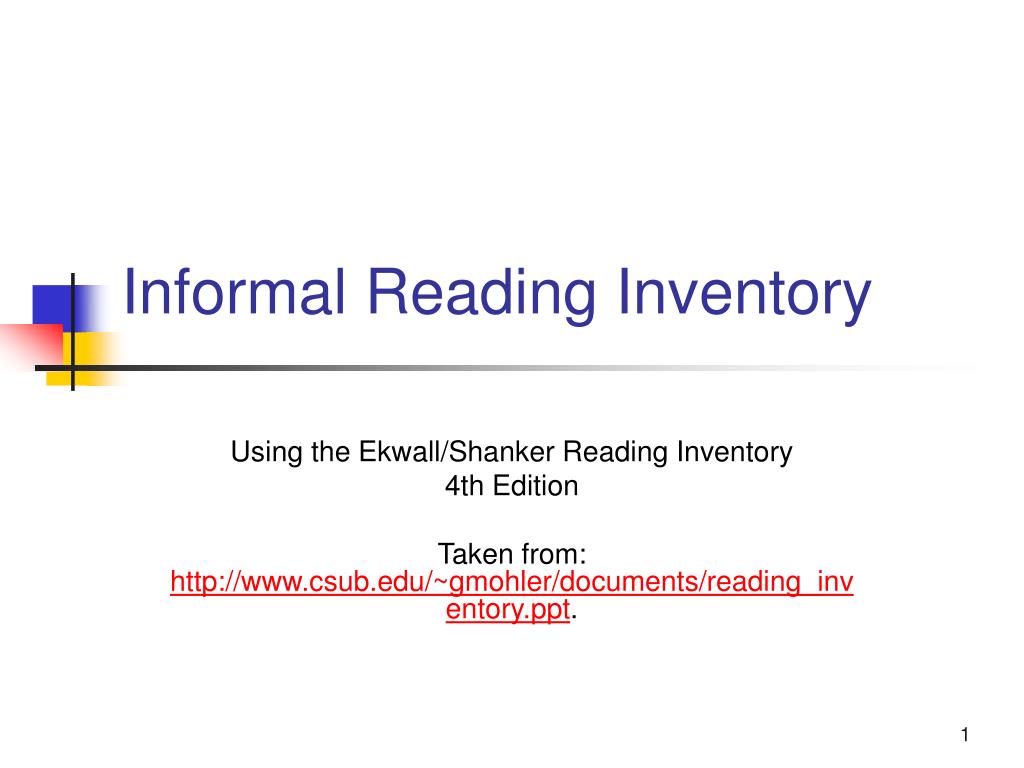 PPT - Informal Reading Inventory PowerPoint Presentation, free download ...