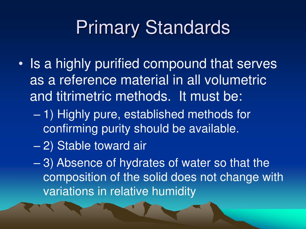 PPT - Primary Standards PowerPoint Presentation, free download - ID:6749910