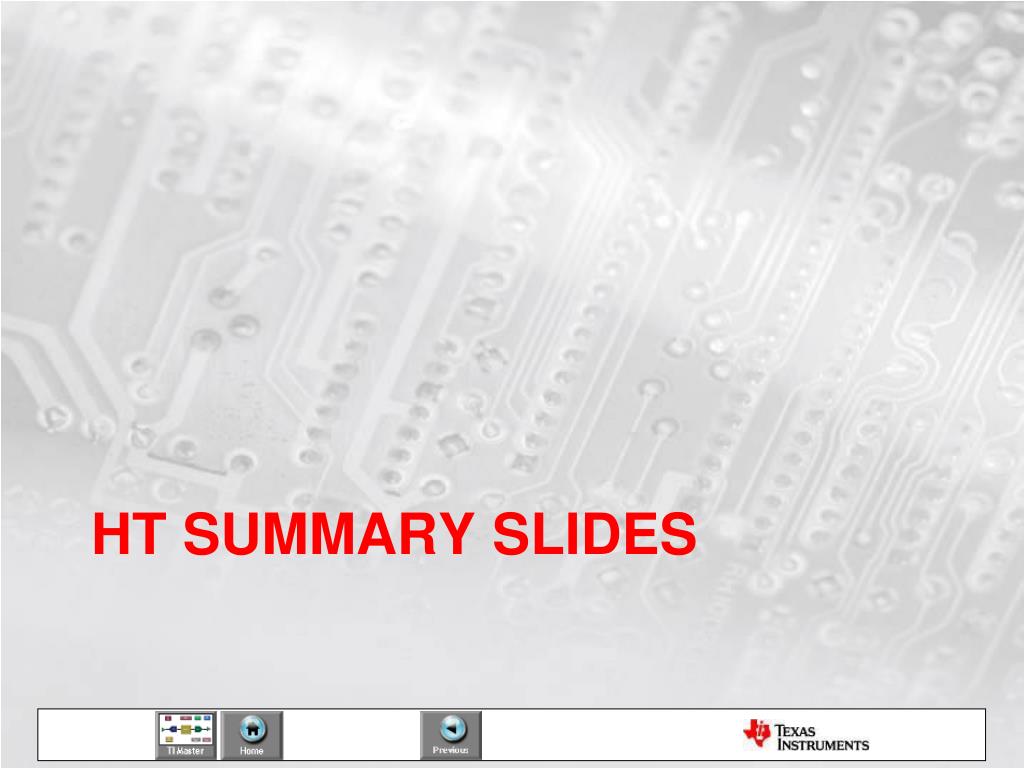 PPT - HT Summary Slides PowerPoint Presentation, free download - ID:6750298