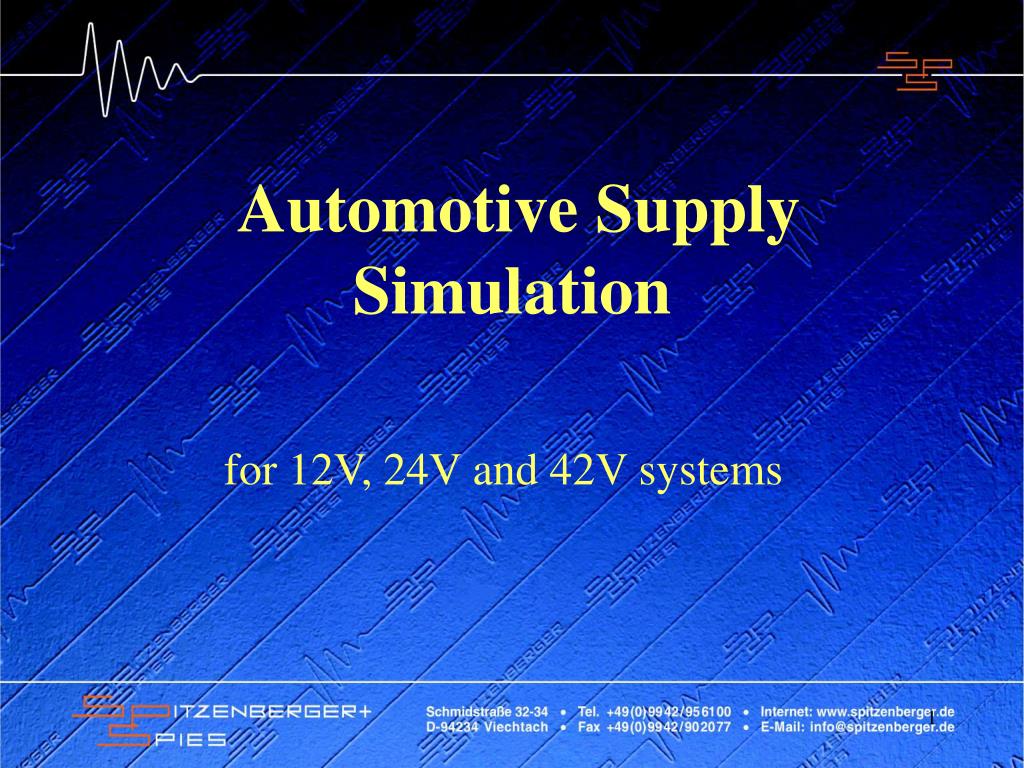 PPT - Advanced Automotive Supply Simulation for 12V, 24V, and 42V ...