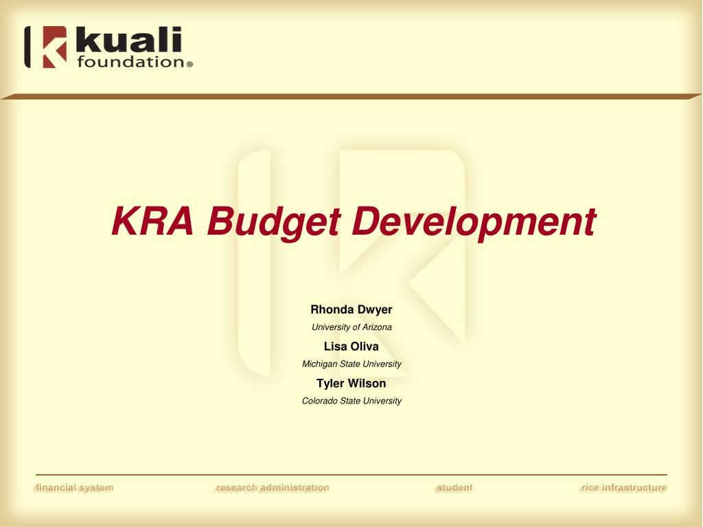 PPT - KRA Budget Development PowerPoint Presentation, free download ...