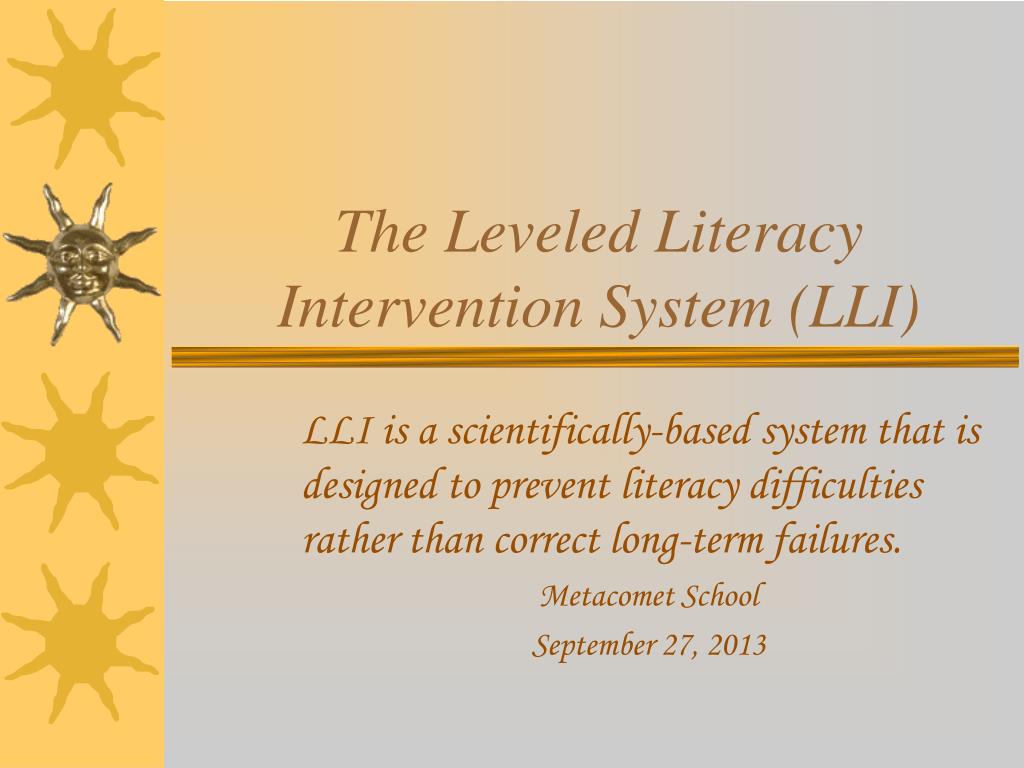 PPT - The Leveled Literacy Intervention System (LLI) PowerPoint ...