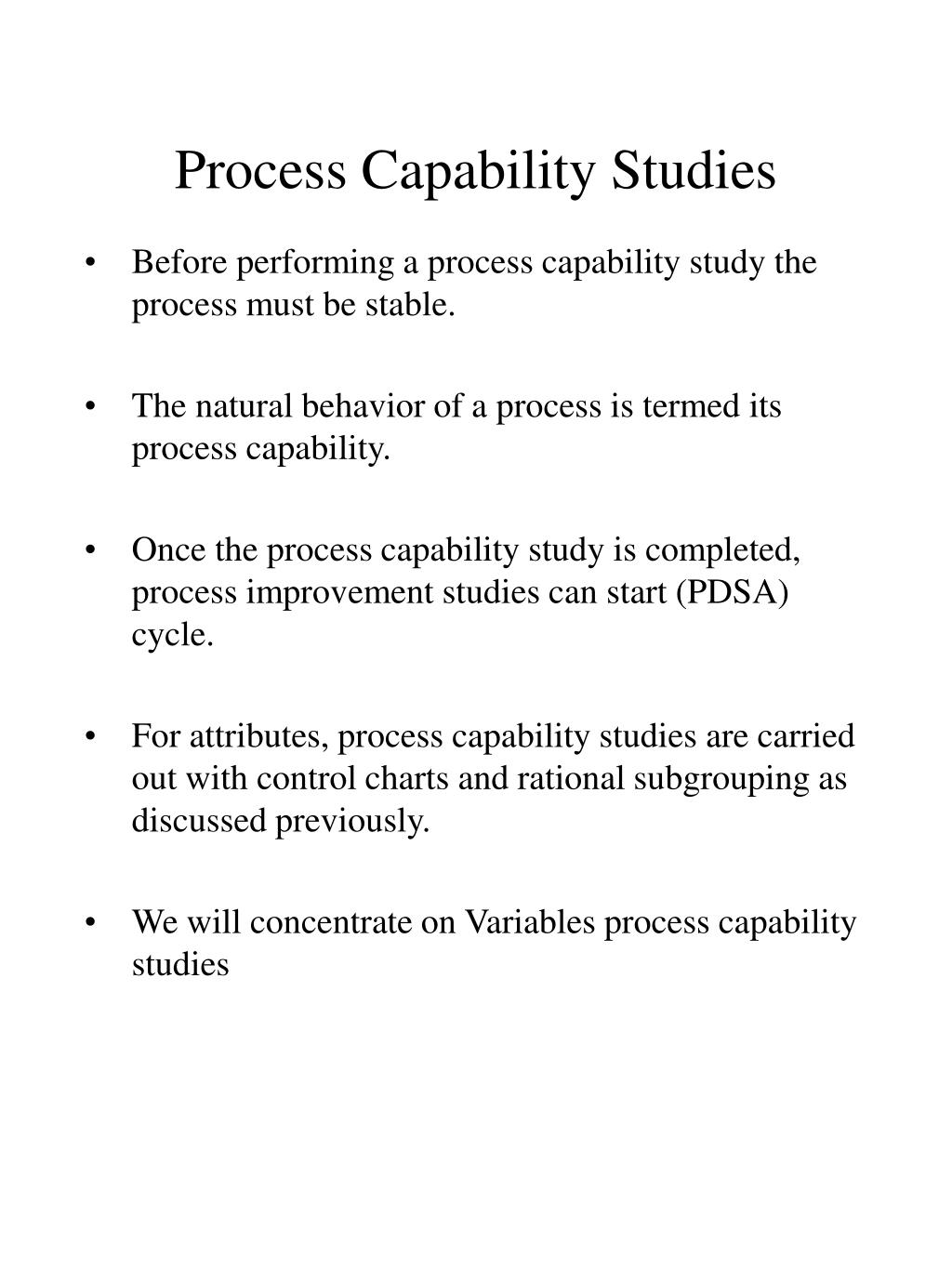 PPT - Process Capability Studies PowerPoint Presentation, free download ...