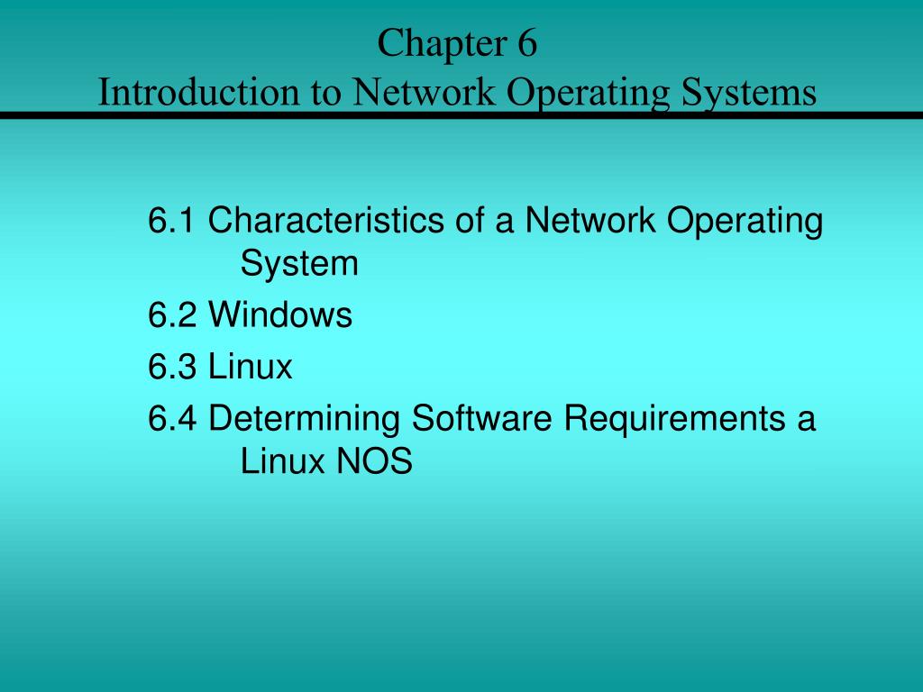 PPT - Choosing and Understanding Network Operating Systems: A ...