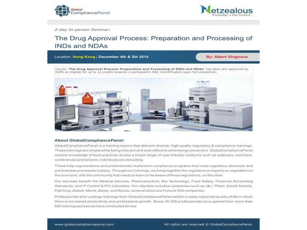PPT - The Drug Approval Process: Preparation and Processing of IND ...