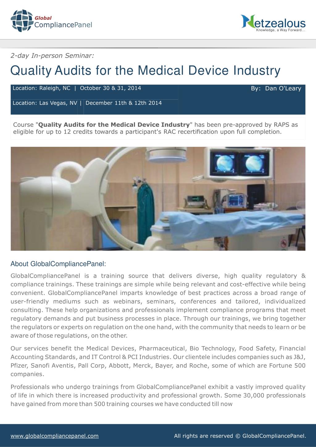 PPT - Quality Audits for the Medical Device Industry PowerPoint ...