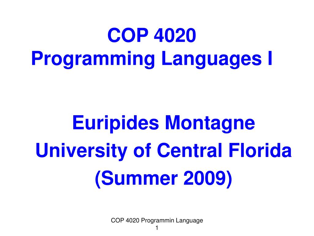 PPT - COP 4020 Programming Languages I PowerPoint Presentation, free download - ID:6761624