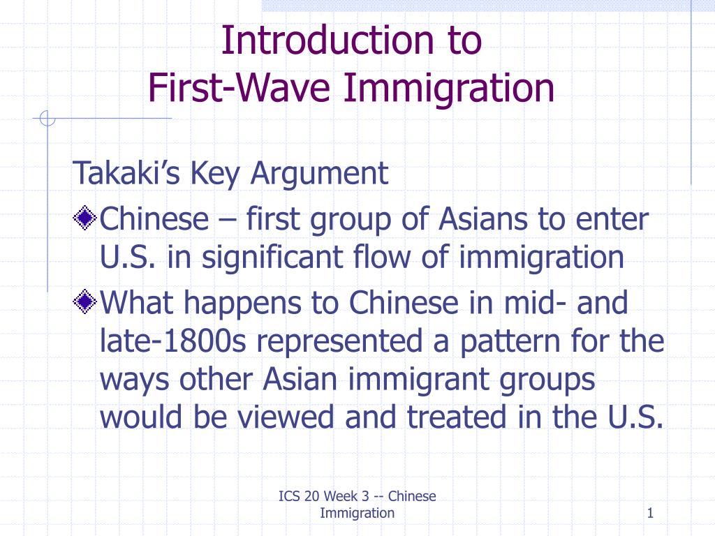 PPT - Introduction to First-Wave Immigration PowerPoint Presentation ...