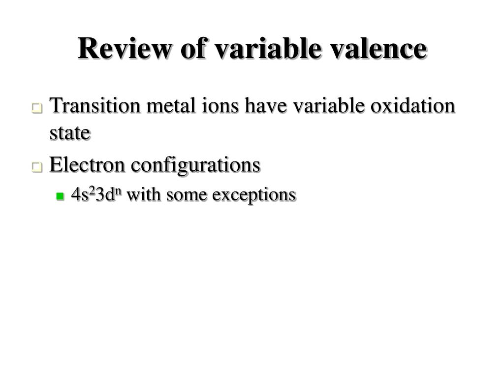 PPT - Review of variable valence PowerPoint Presentation, free download ...