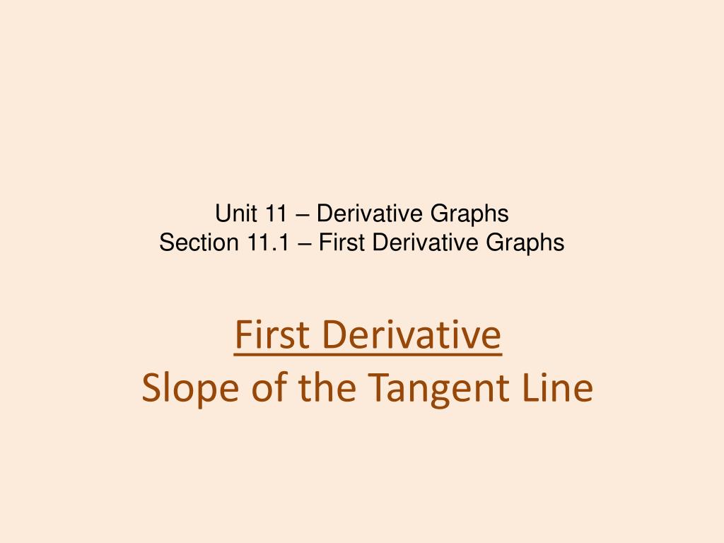 PPT - Unit 11 – Derivative Graphs Section 11.1 – First Derivative ...