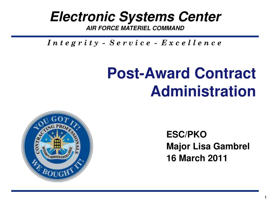 PPT - Post-Award Contract Administration PowerPoint Presentation, free ...
