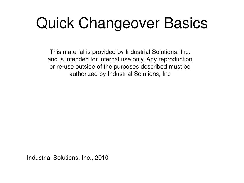PPT - Quick Changeover Basics PowerPoint Presentation, free download ...