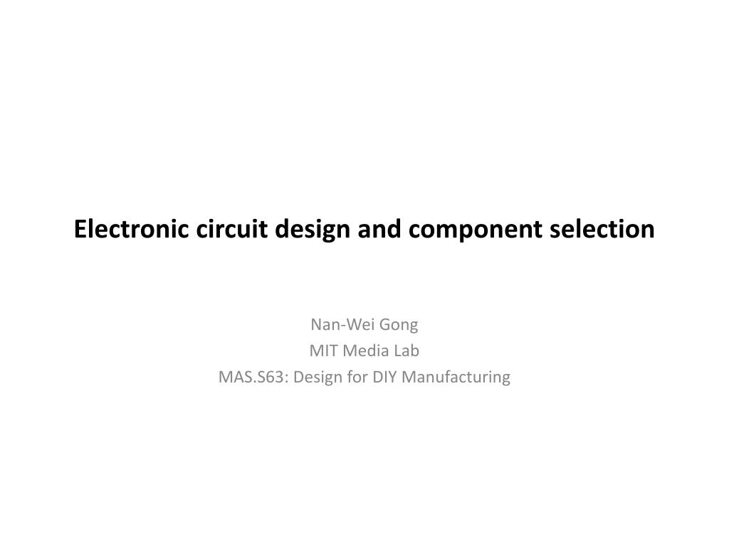 PPT - Electronic circuit design and component selection PowerPoint ...