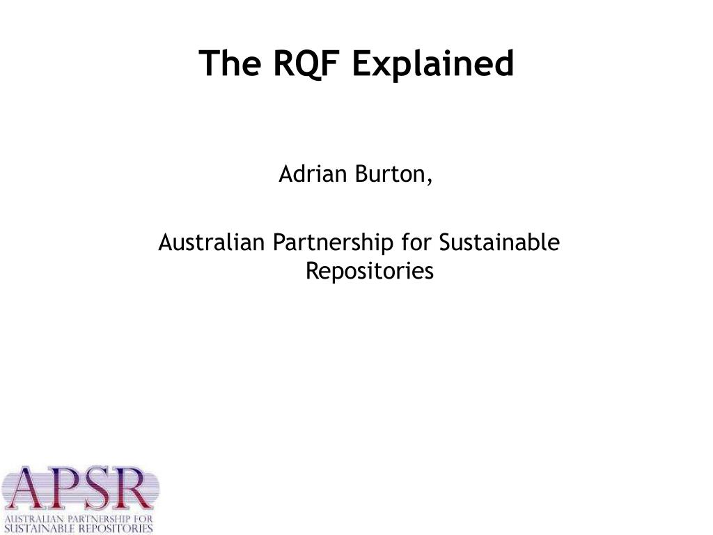 PPT - The RQF Explained PowerPoint Presentation, free download - ID:6769176