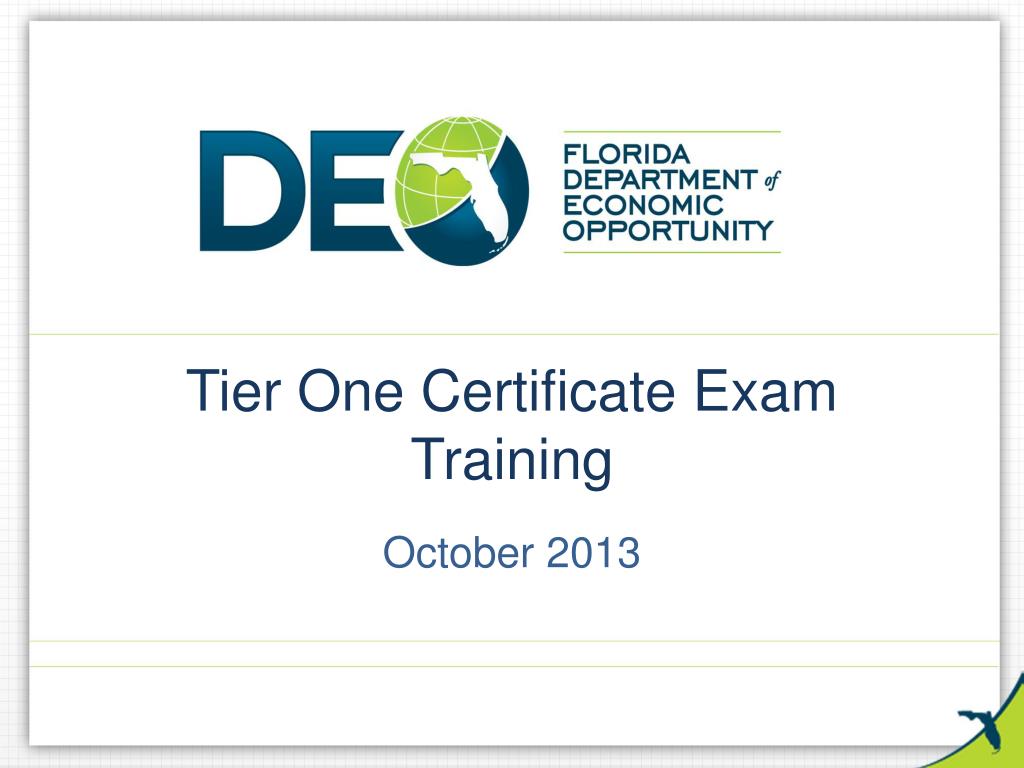 PPT - Tier One Certificate Exam Training PowerPoint Presentation, free ...