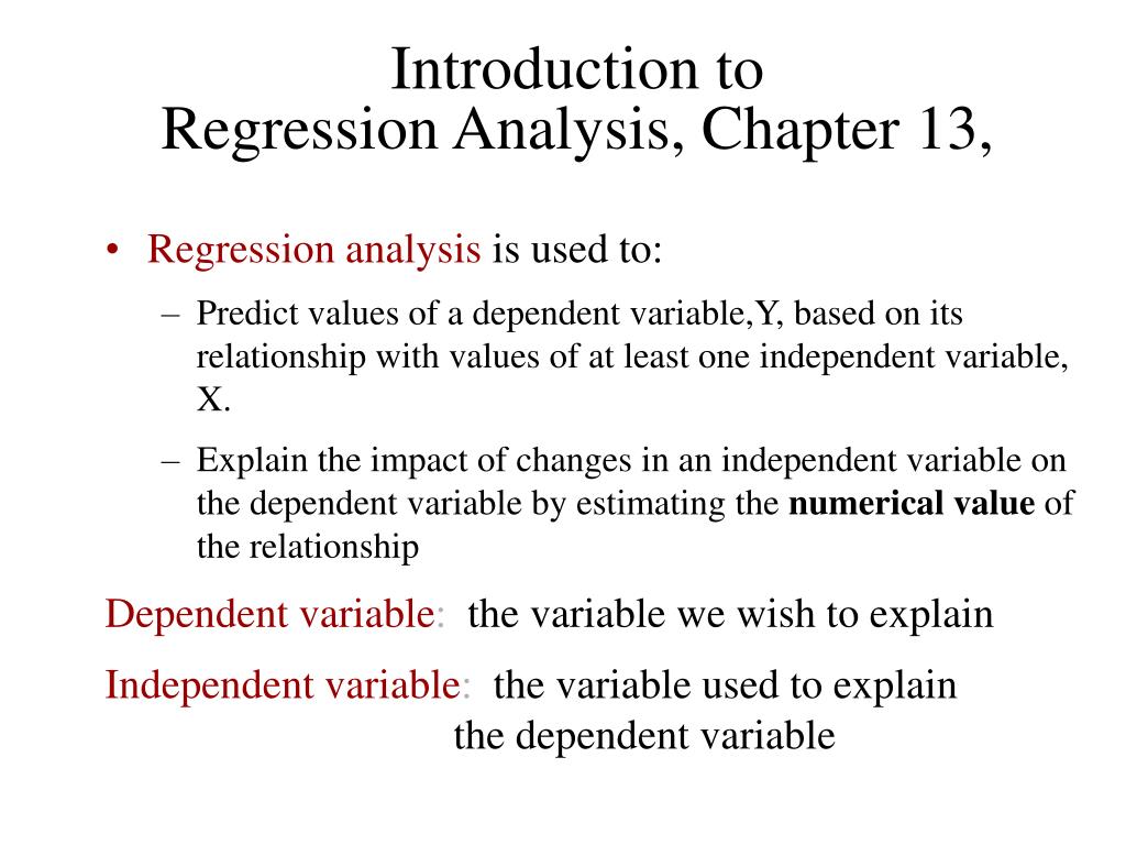 PPT - Introduction to Regression Analysis, Chapter 13, PowerPoint ...