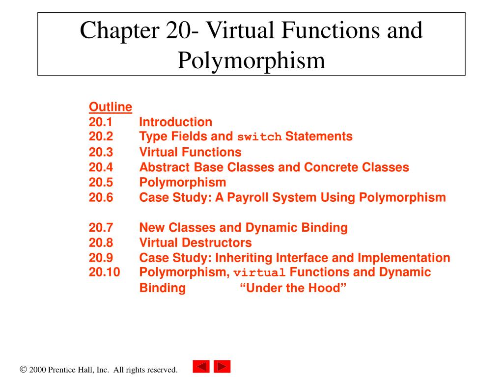 PPT - Chapter 20- Virtual Functions and Polymorphism PowerPoint ...
