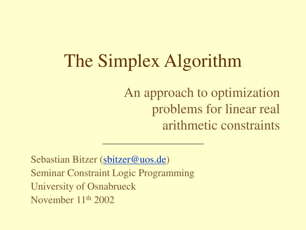 PPT - The Simplex Algorithm PowerPoint Presentation, free download - ID ...