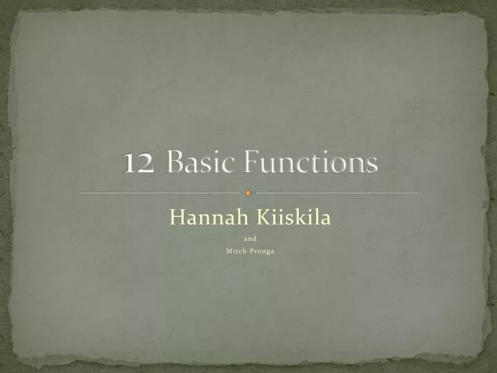 PPT 12 Basic Functions PowerPoint Presentation Free Download ID 